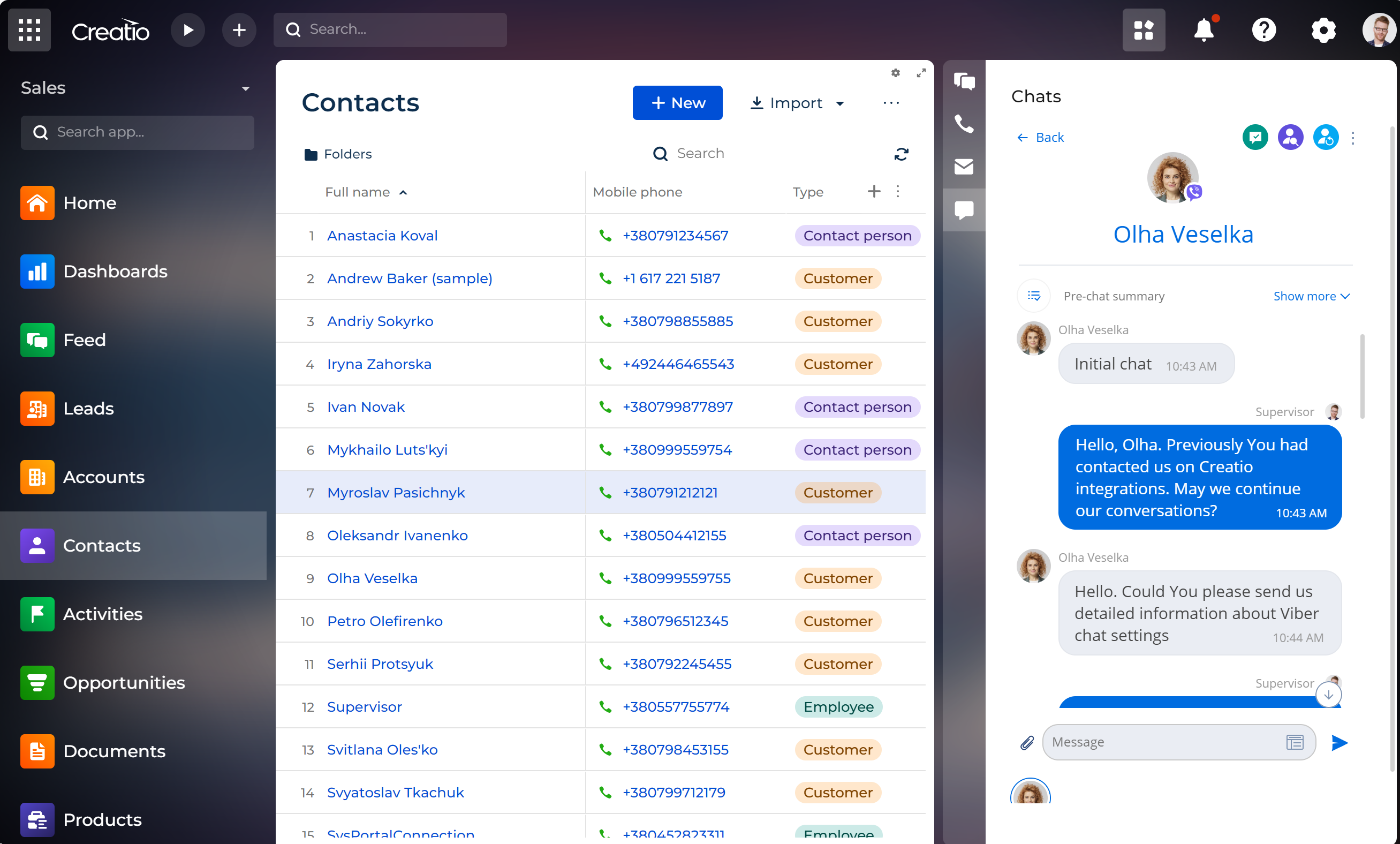 MasterCRM E-Chat integration for Creatio | Creatio Marketplace
